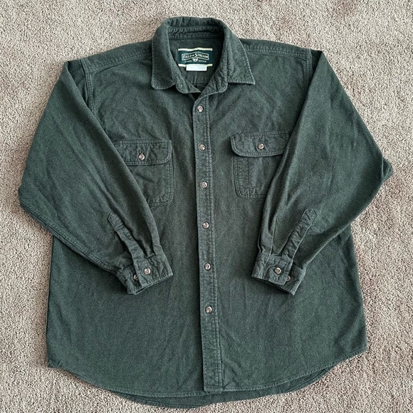 Field & Stream | Shirts | Vtg 9s Field Stream Green Thick Cotton Button ...